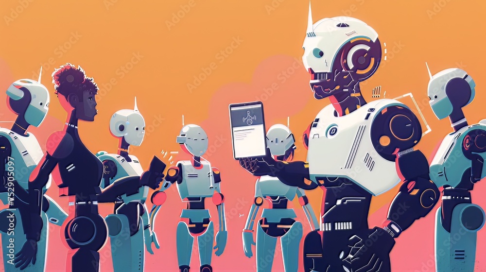 An AI Brainstorming Session: An illustration of a diverse group of AI ...