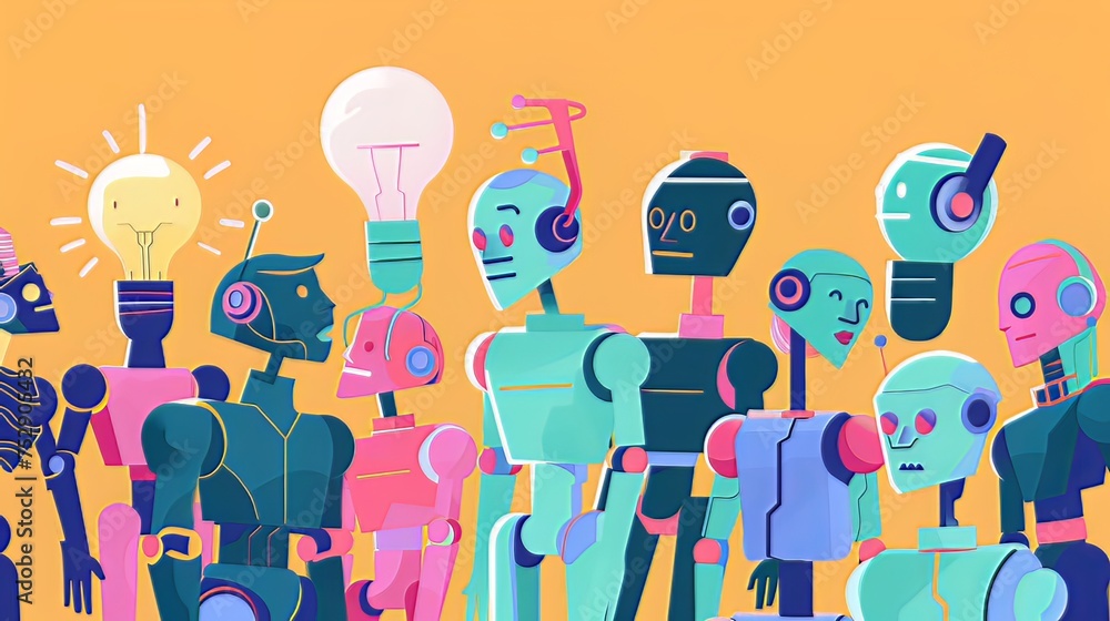 An AI Brainstorming Session: An illustration of a diverse group of AI ...