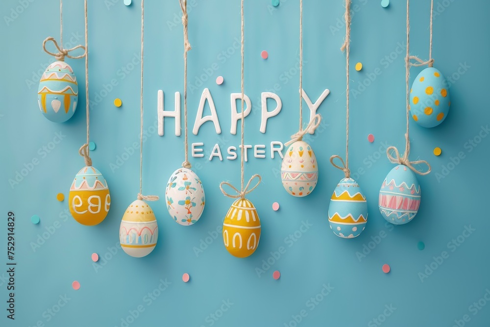 Colorful Easter Egg Basket Easter egg traditions. Happy easter Grass ...