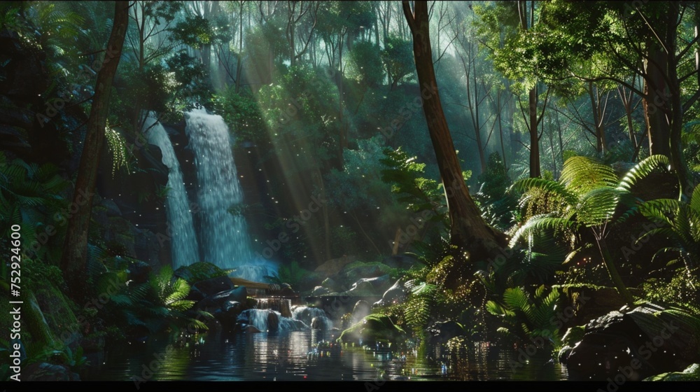 An amazing scene of nature in Australia, where lush rainforests teem ...