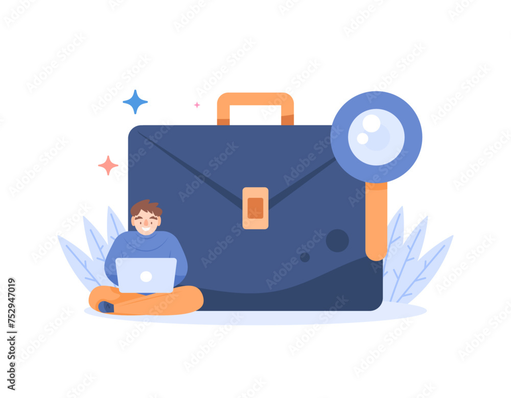 look for jobs and projects. search for a new job. job seeker with a ...