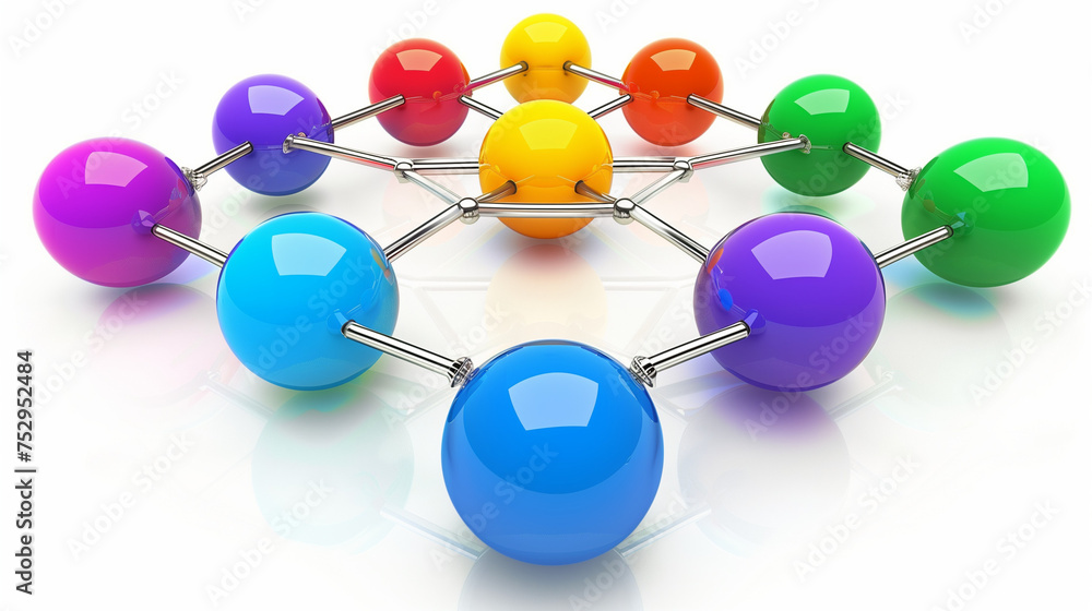 3d connections, Social network concept, Communication and connection ...