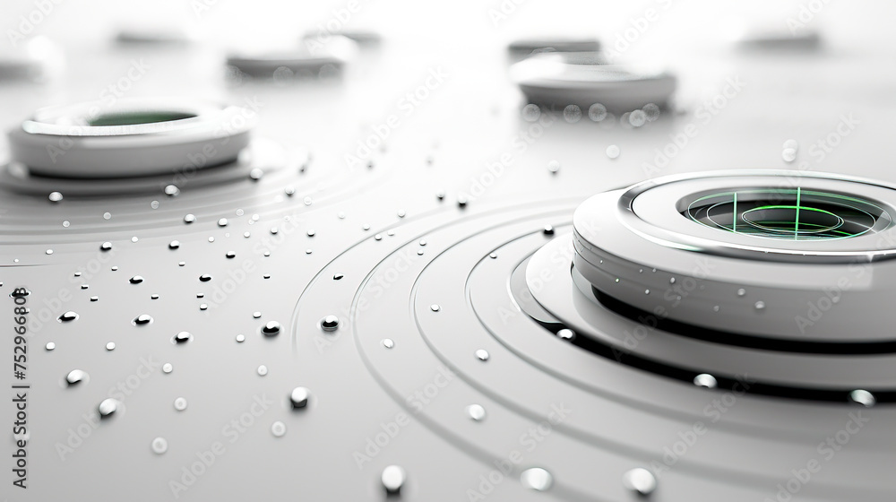 Sleek High-Tech Medtech AI Slide Background with Polished White Metal ...