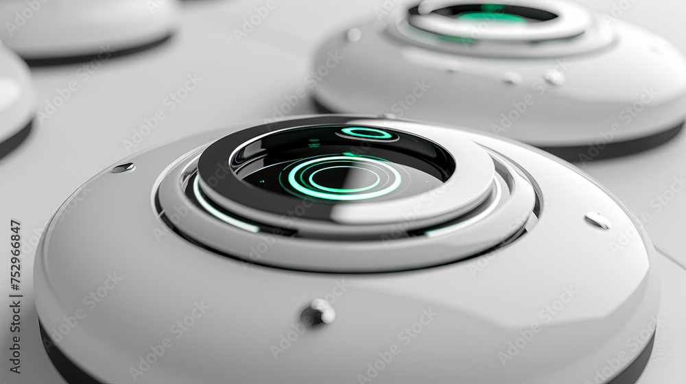 Sleek High-Tech Medtech AI Slide Background with Polished White Metal ...