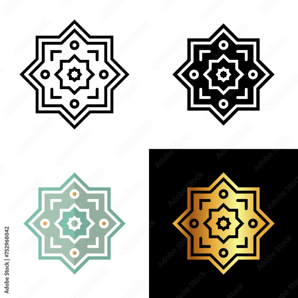 Islamic Geometry Pattern icon. This symbolizes the harmonious blend of ...