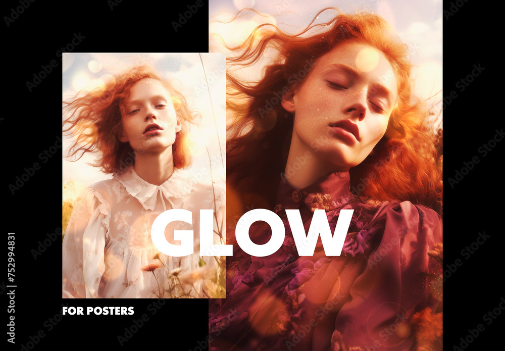 Vintage Glow Bokeh Poster Photo Effect Mockup With Generative AI ...