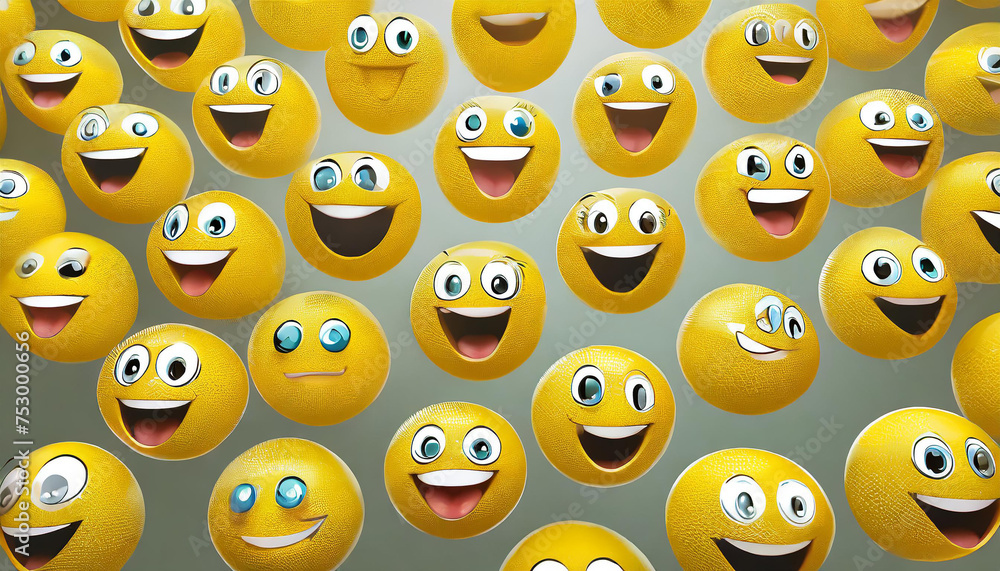 Set of 30 realistic yellow gloss 3d emotions emojis. Includes a ...