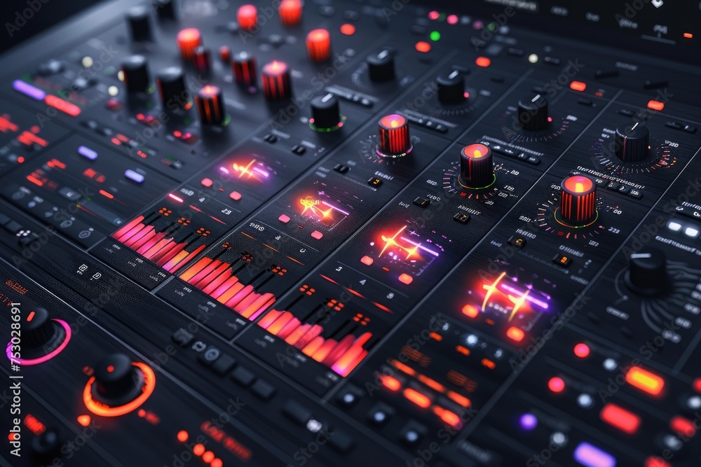 Professional Audio Mixing Console in Studio, a professional audio ...