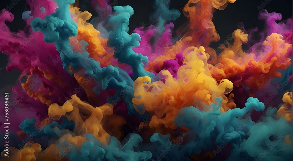 abstract backdrop with color vibrant Smoke Bomb wall covering, Vibrant ...