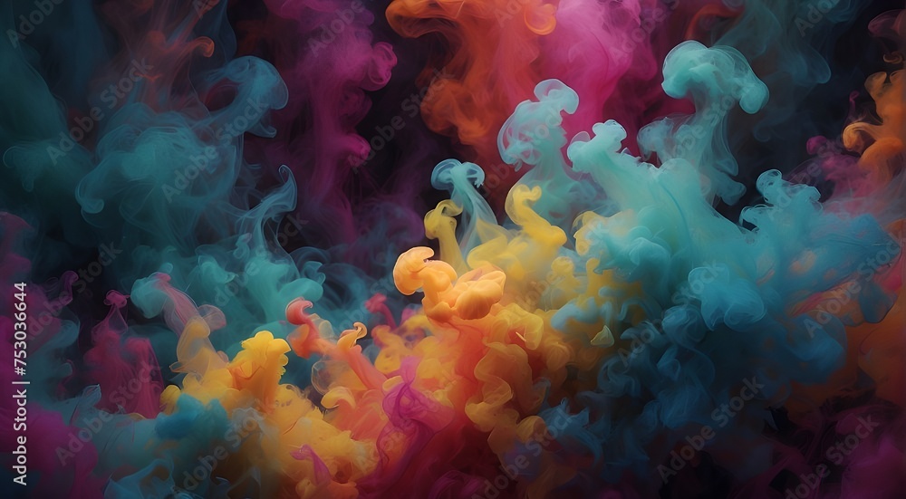 abstract backdrop with color vibrant Smoke Bomb wall covering, Vibrant ...