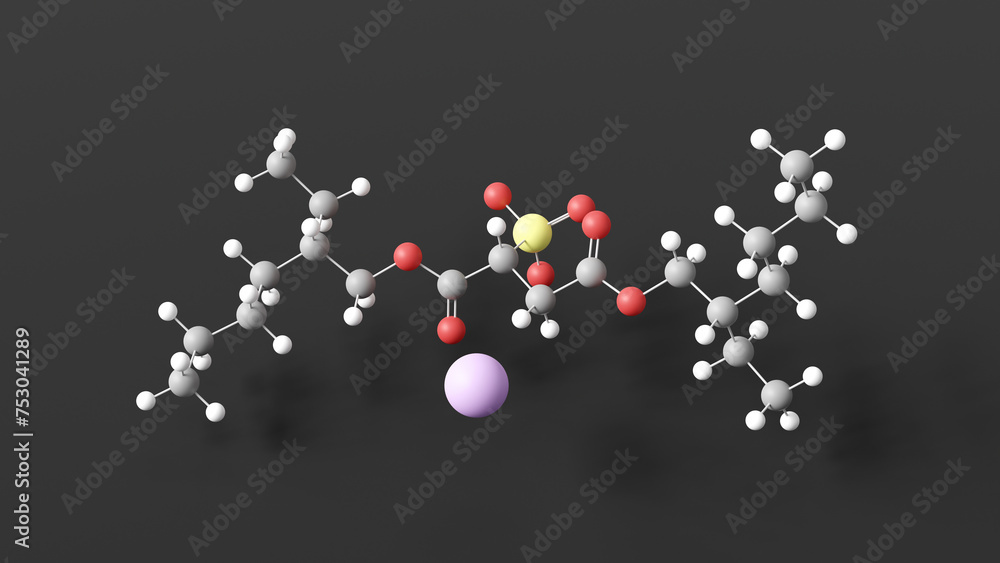 docusate sodium molecular structure, cathartics, ball and stick 3d ...