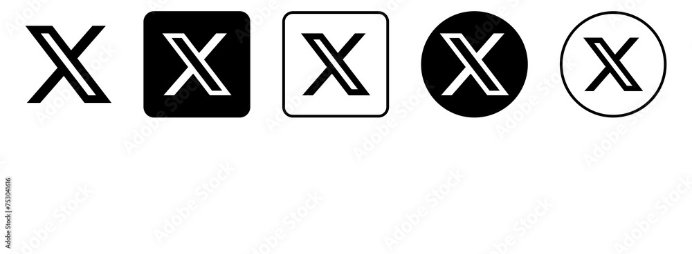 twitter x icon new vector logo in black and white color, isolated on ...
