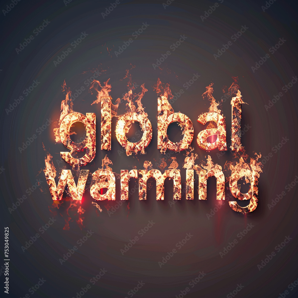 Impactful Global Warming Message with Fiery Text - Climate Change ...