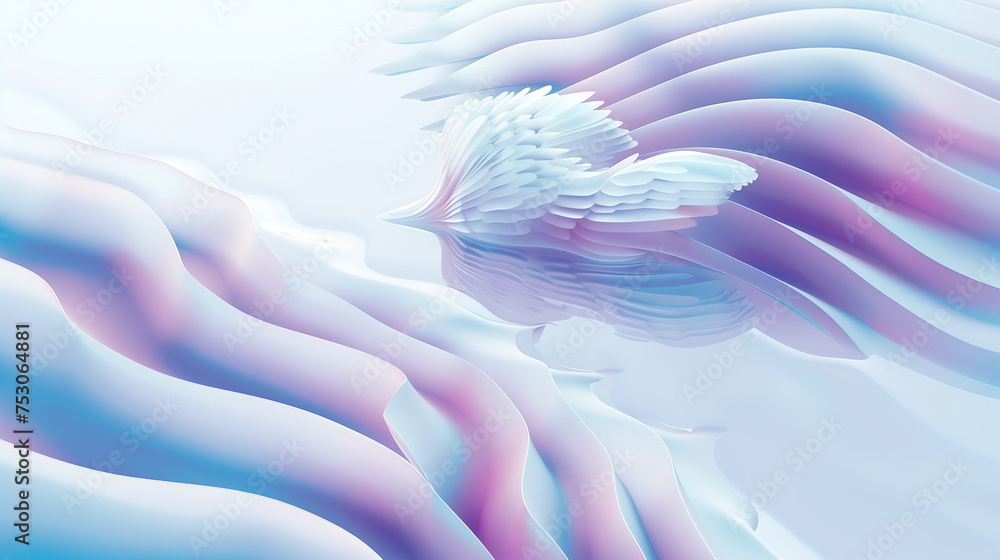 Wallpaper for the screen, waves and curves in the spectrum from blue to ...