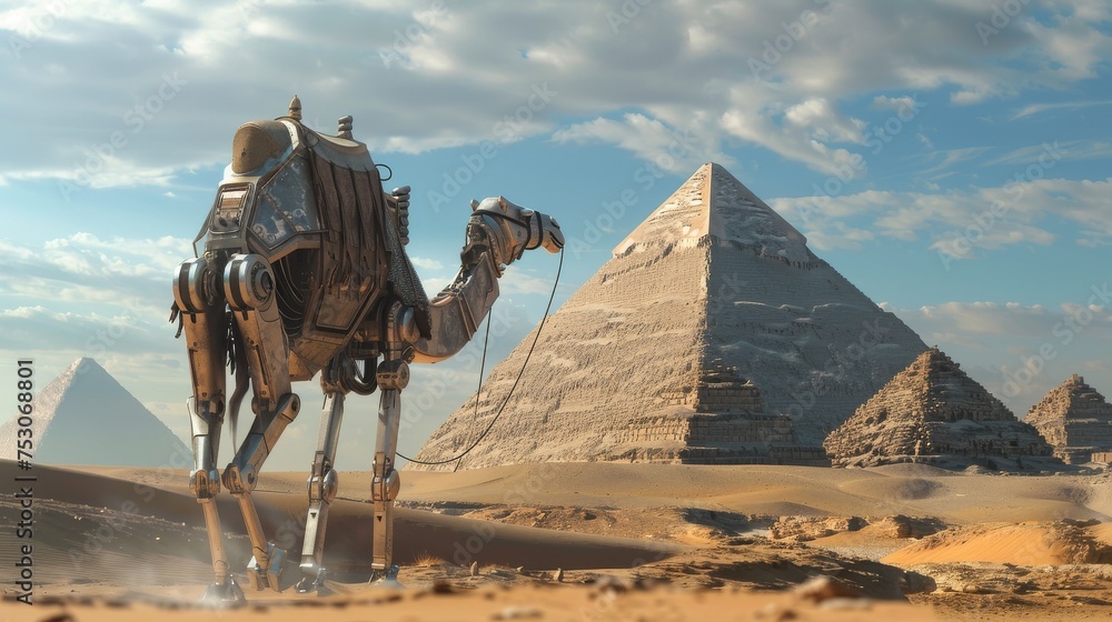 In the vast desert a robot camel and tour guide uncover the secrets of ...