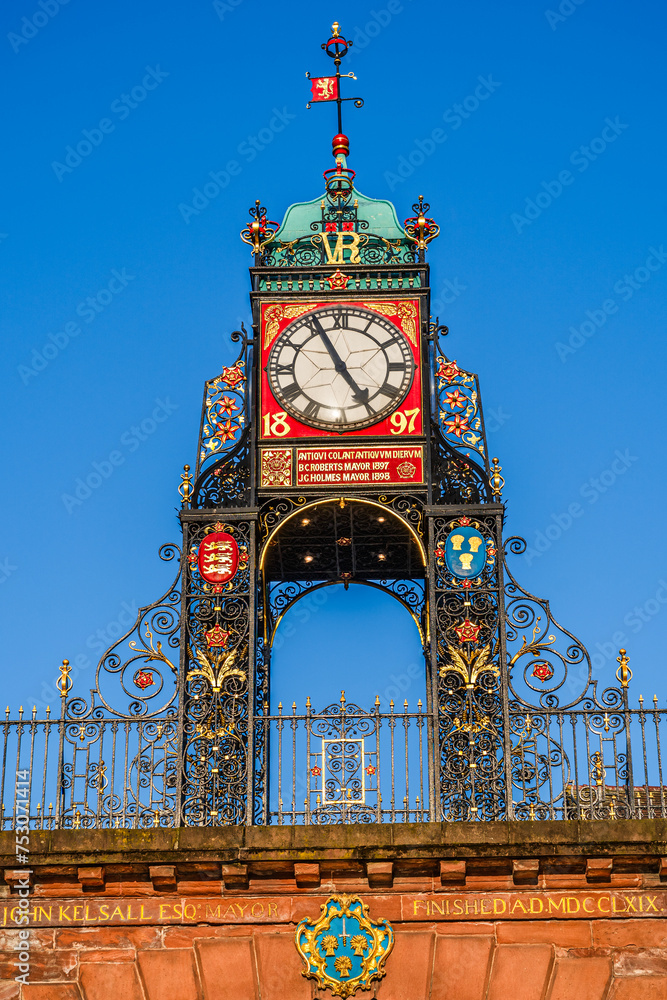 Eastgate Clock, 1897 victorian gate through the Chester city walls, on ...
