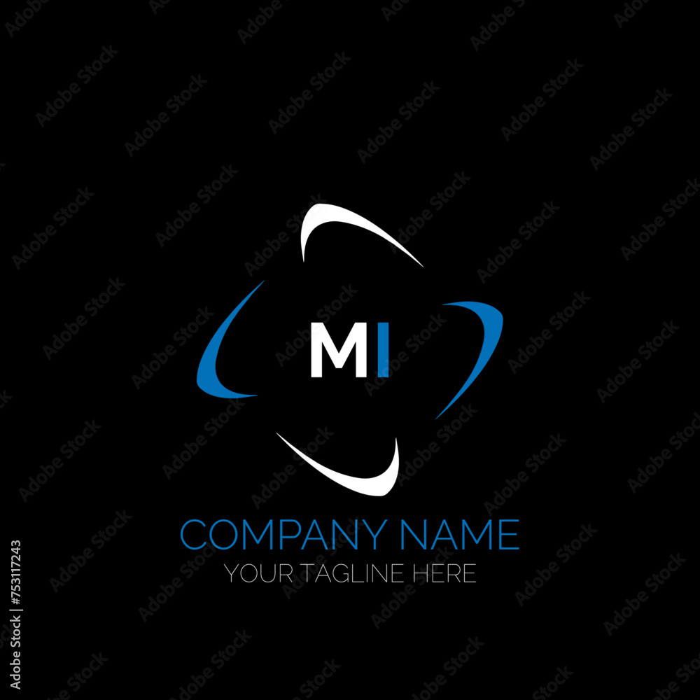 MI letter logo creative design. MI unique design. MI creative initials ...