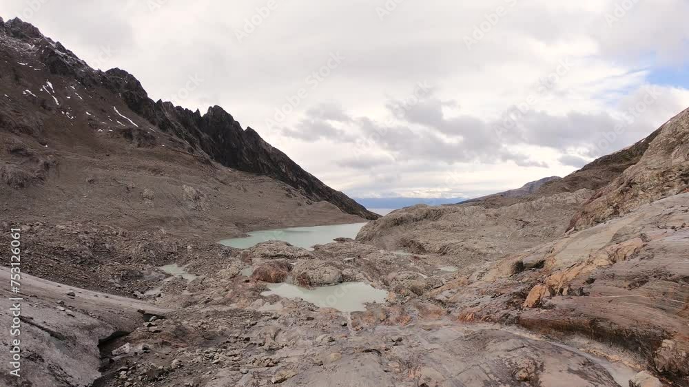 Vidéo Stock Alpine landscape high in the Andes cordillera. View of the ...