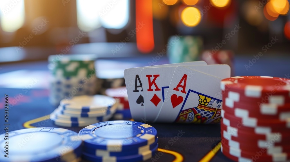 Several poker cards on the table 8k ultra details realistic photography ...