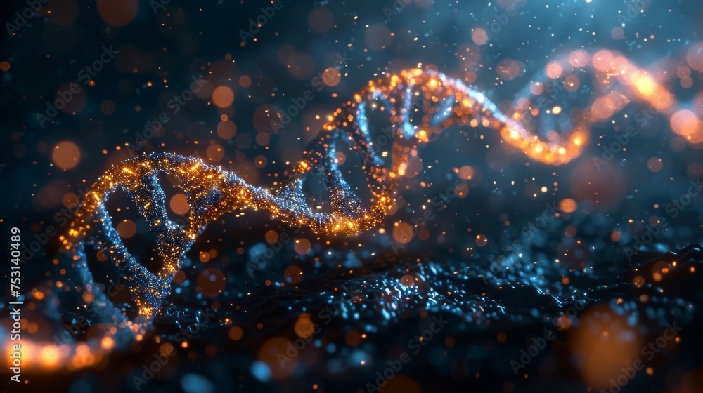 Rotating human DNA. AI generated video. digital DNA, human genome ...