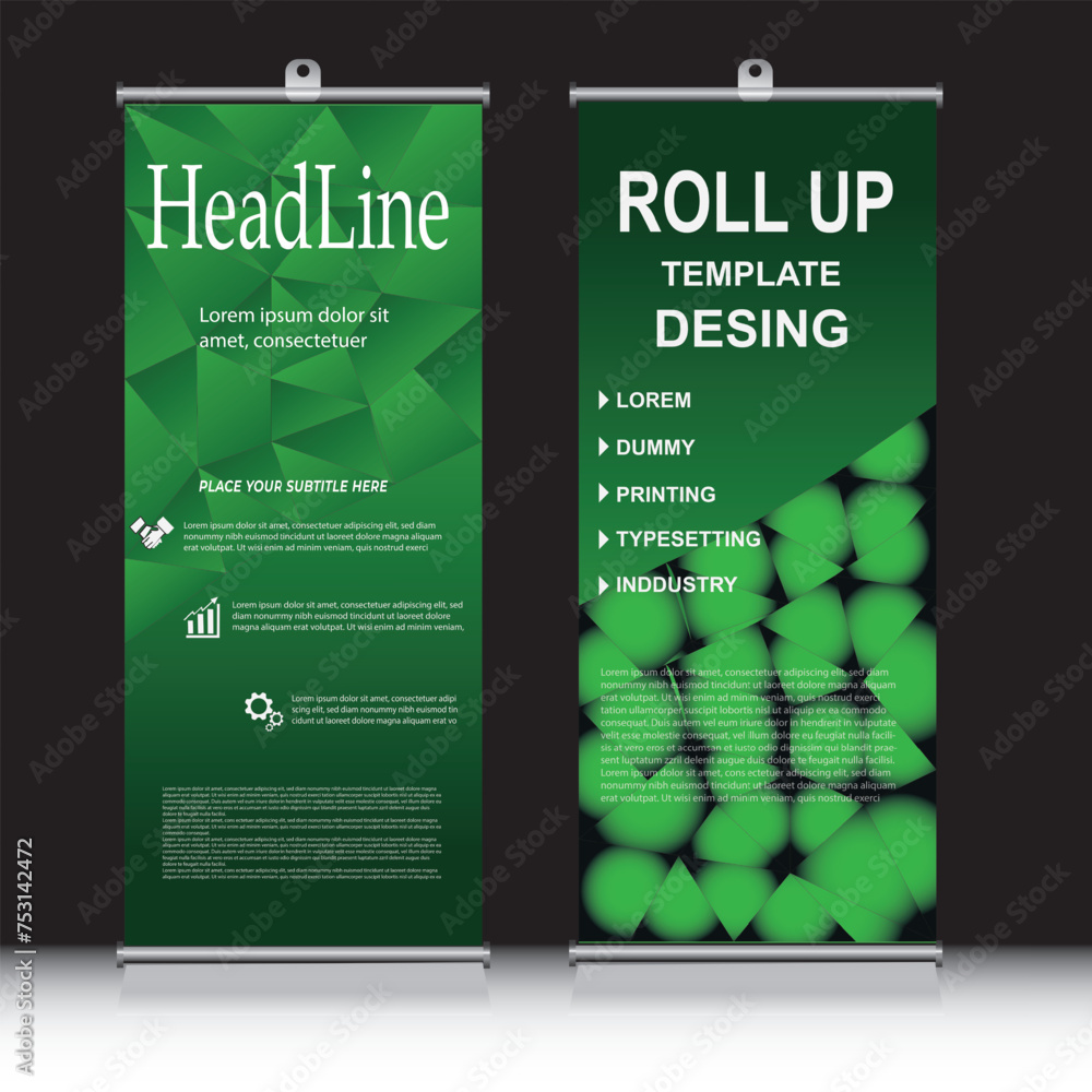 Roll up banner vertical template design, for brochure, business, flyer ...