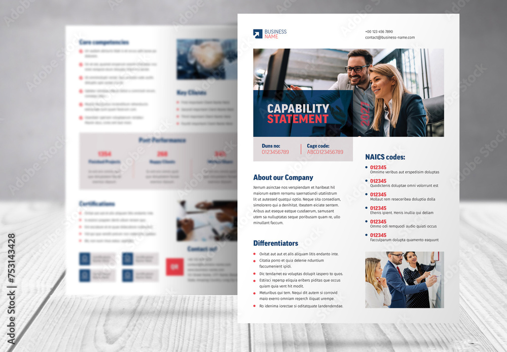 Capability Statement Business Document Template Stock Template | Adobe ...