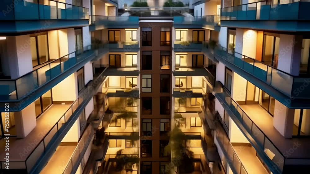 Vidéo Stock A modern architectural building with round glass facades ...