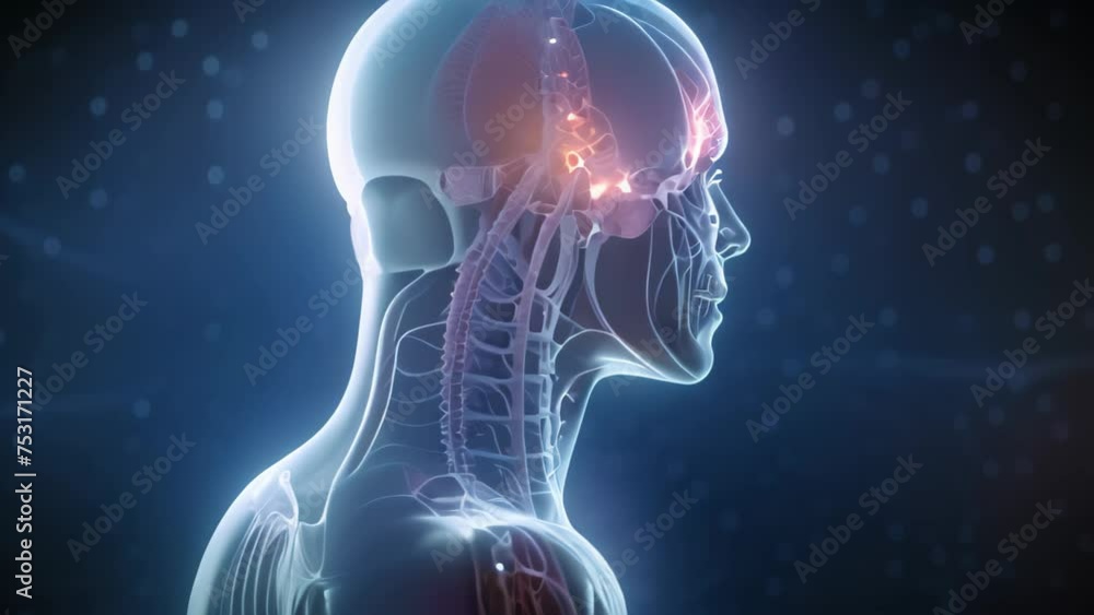3d rendered illustration of male brain anatomy x-ray image, Anatomy of ...