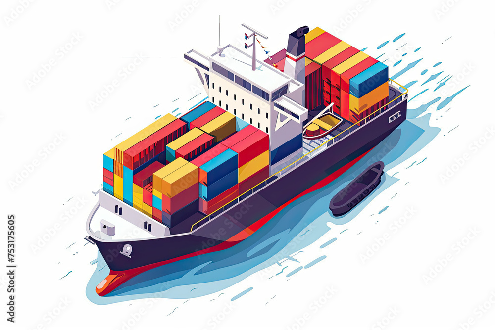 Cargo ship carrying container and running for export goods from cargo ...