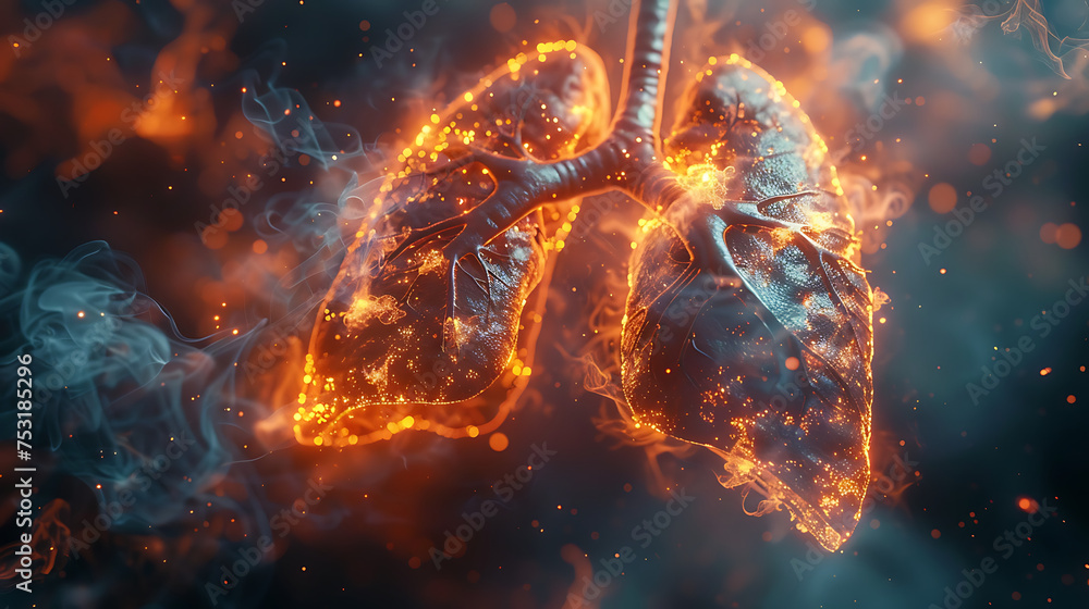 3D Visual: The respiratory system is being destroyed by toxic fumes ...