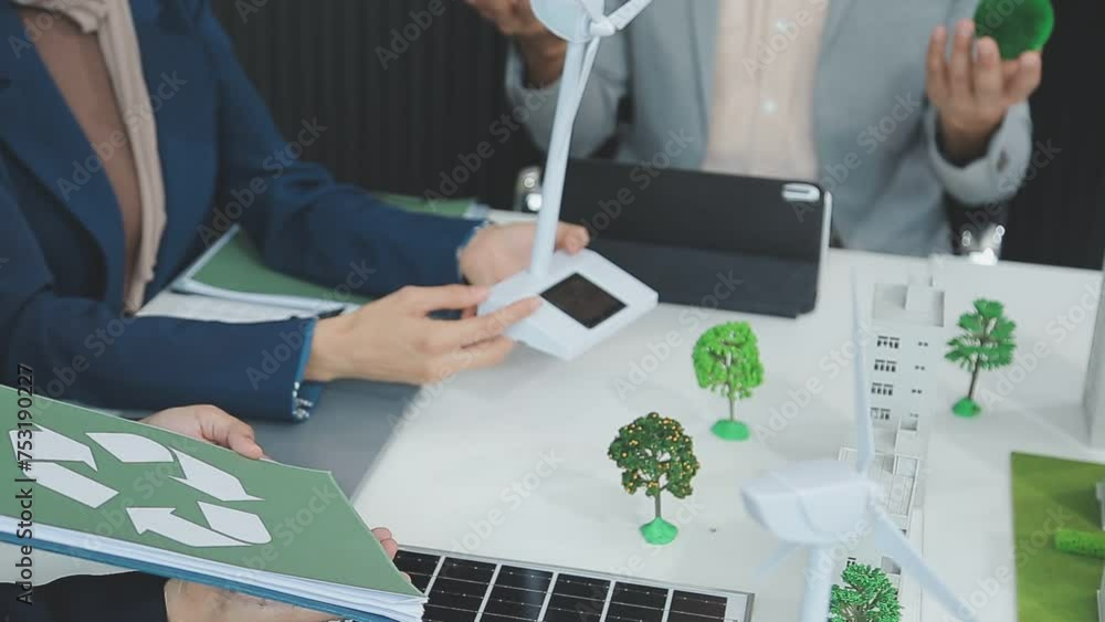 Group of business people planning and discussing on recycle reduce ...