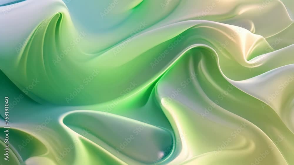 Vidéo Stock A captivating 3D scene displaying silk fabric billowing in ...