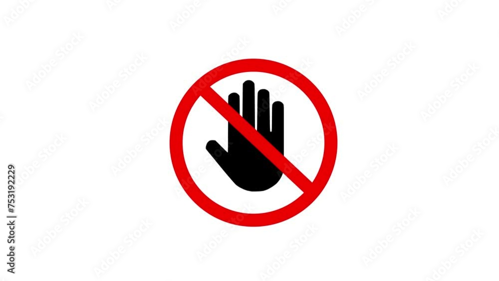 Vidéo Stock Stop hand sign animation. Stop flashing. Do not enter stop ...
