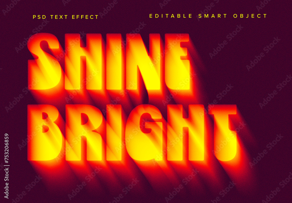 Bright Fading Text Effect Mockup Stock Template | Adobe Stock