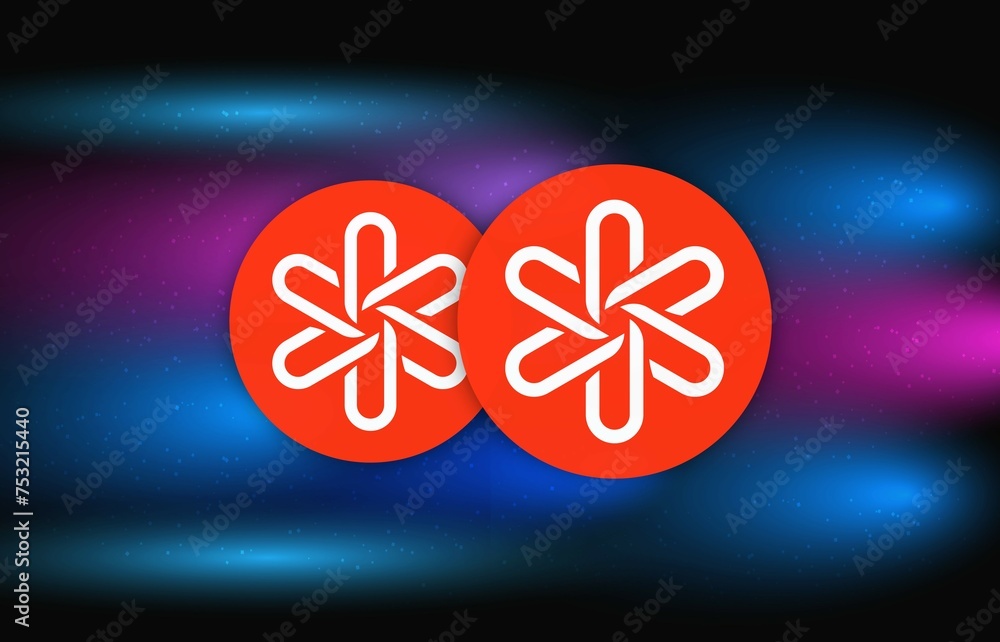 virtual coins and their logos. dent virtual currency logo. 3d ...