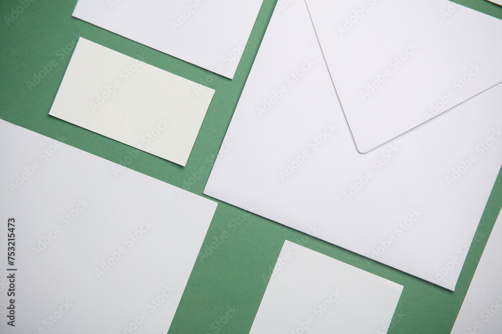 Mockup for design of white blank sheets of paper of different sizes and ...