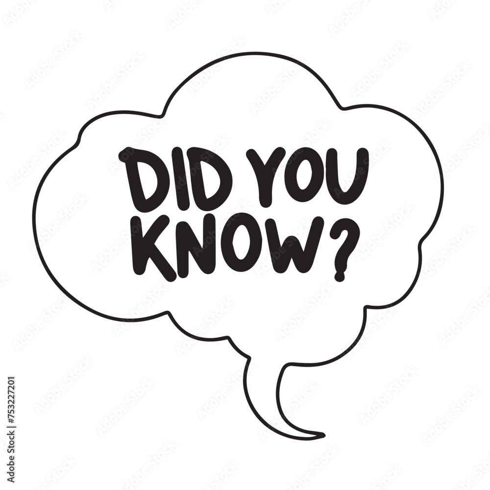Vecteur Stock Did you Know text banner. Handwriting Did you Know short ...