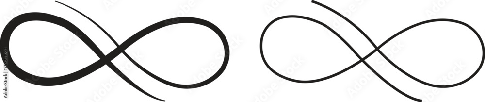 Infinity black line icon set. Infinity, eternity, infinite, endless ...