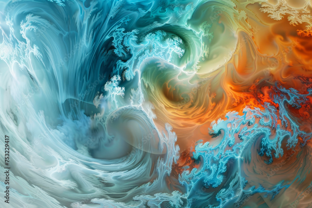 A quantum sea--waves of probability collapse and expand. Each crest ...