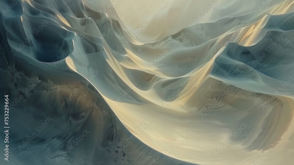 Ethereal blue and white sand dunes render - A captivating digital ...