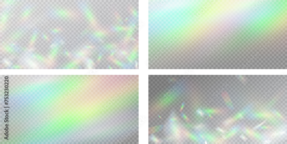 Blurred rainbow refraction overlay effect. Light lens prism effect on ...