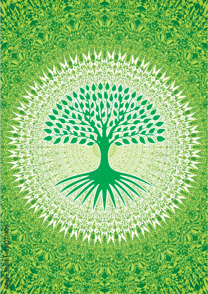 Tree of life on an openwork background, sacred, ecological symbol ...