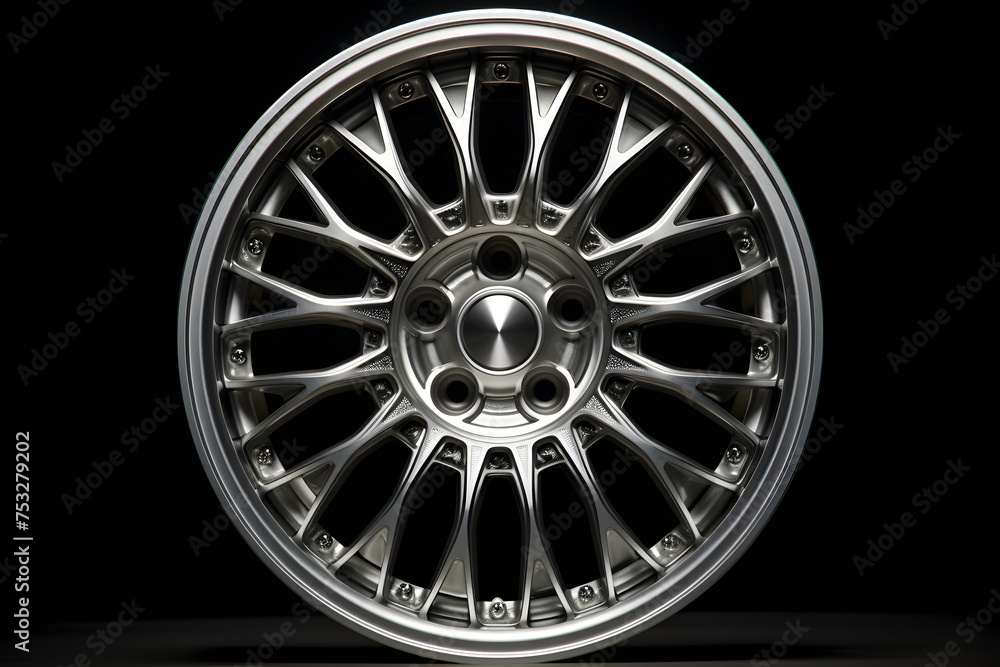 product photo of a car rim, car rim product photo, cool car rim, steel ...