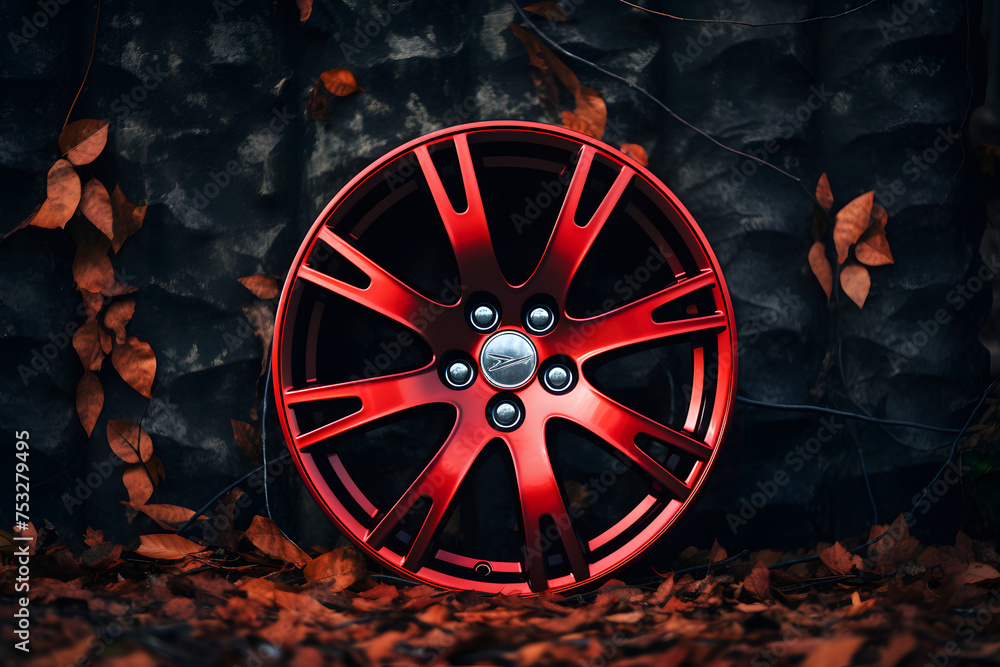 product photo of a car rim, car rim product photo, cool car rim, steel ...