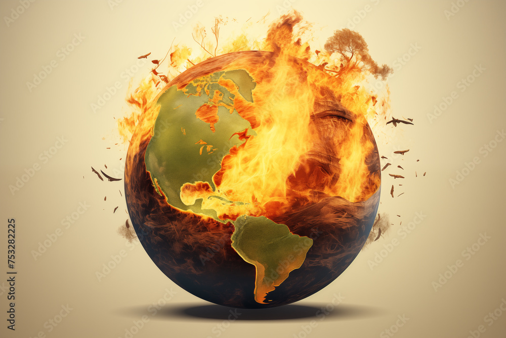 Earth Day poster illustrating risks of wildfires, common now because of ...