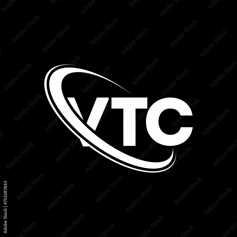 VTC logo. VTC letter. VTC letter logo design. Initials VTC logo linked ...