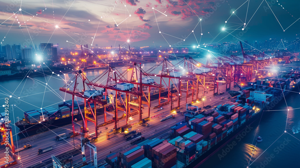Banner photo of global logistics network business connection concept ...