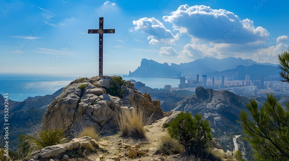 Benidorm Cross La Cruz at the top of Sierra Gelada Natural Park in ...