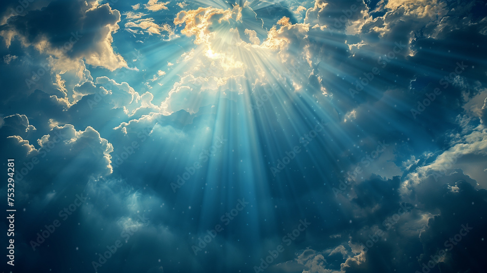 God's Light Coming From Heaven Through the Clouds. Spiritual ...