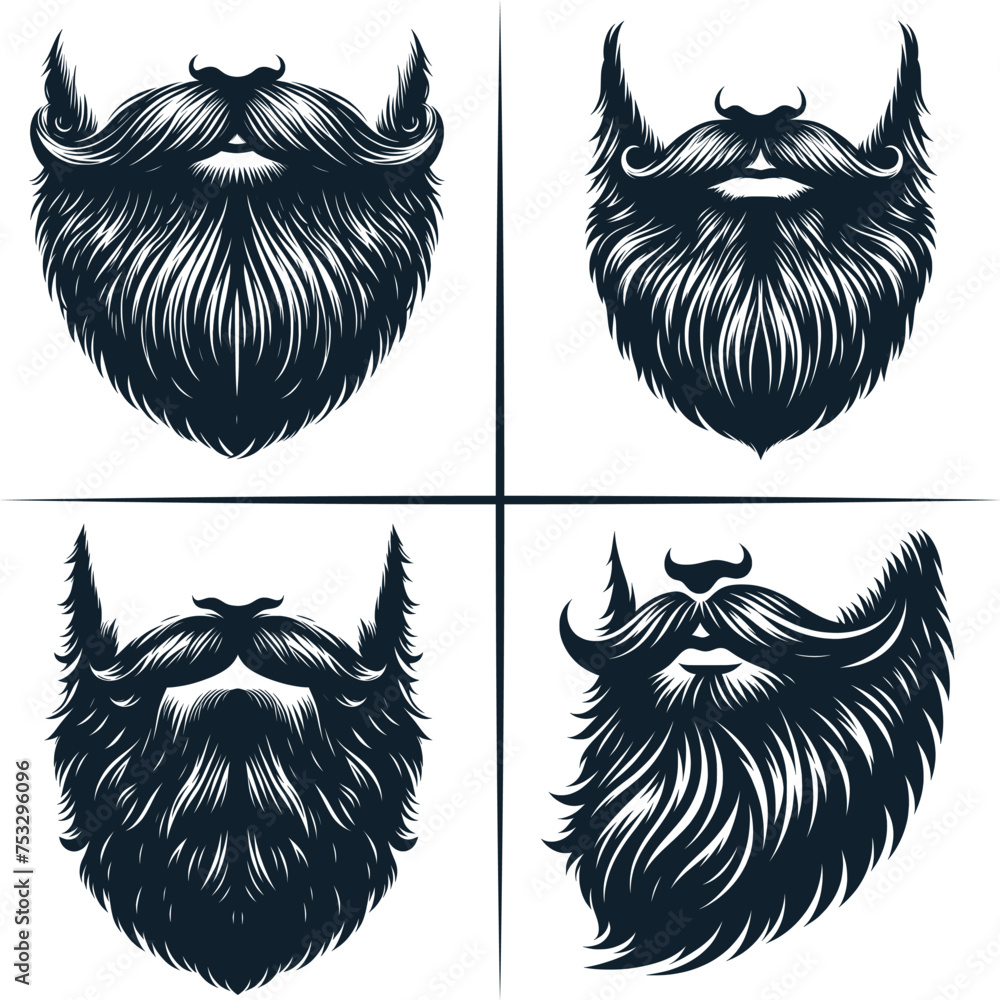 Beard SVG Bundle, Mustache SVG bundle, Beard cut file, Beard clipart ...